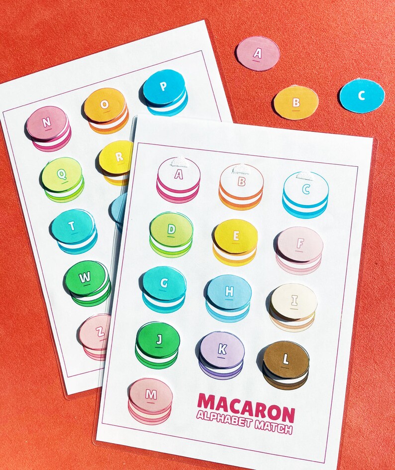 Easy Macaron Alphabet Match Uppercase and Lowercase Letters - Etsy