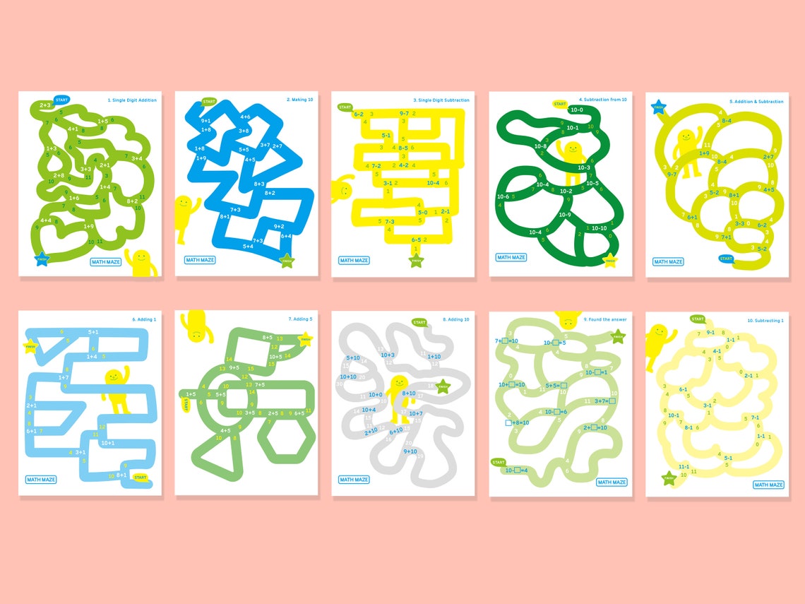 Math Maze for Kids, Printable Maze, Easy Maze, Kids Maze, Math Activity ...