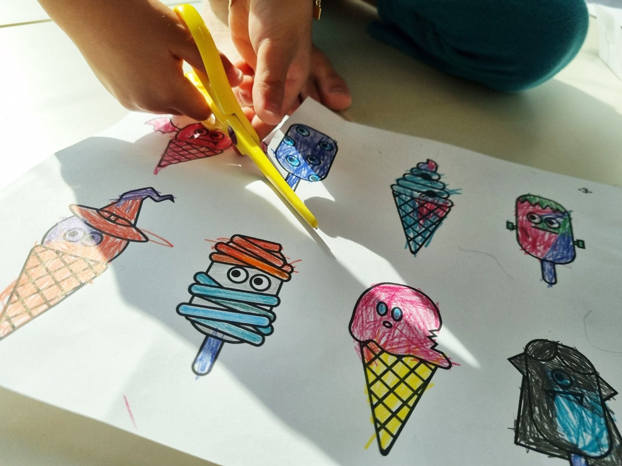 Halloween Ice Cream Truck Kids Craft, Halloween Worksheet, Kids ...