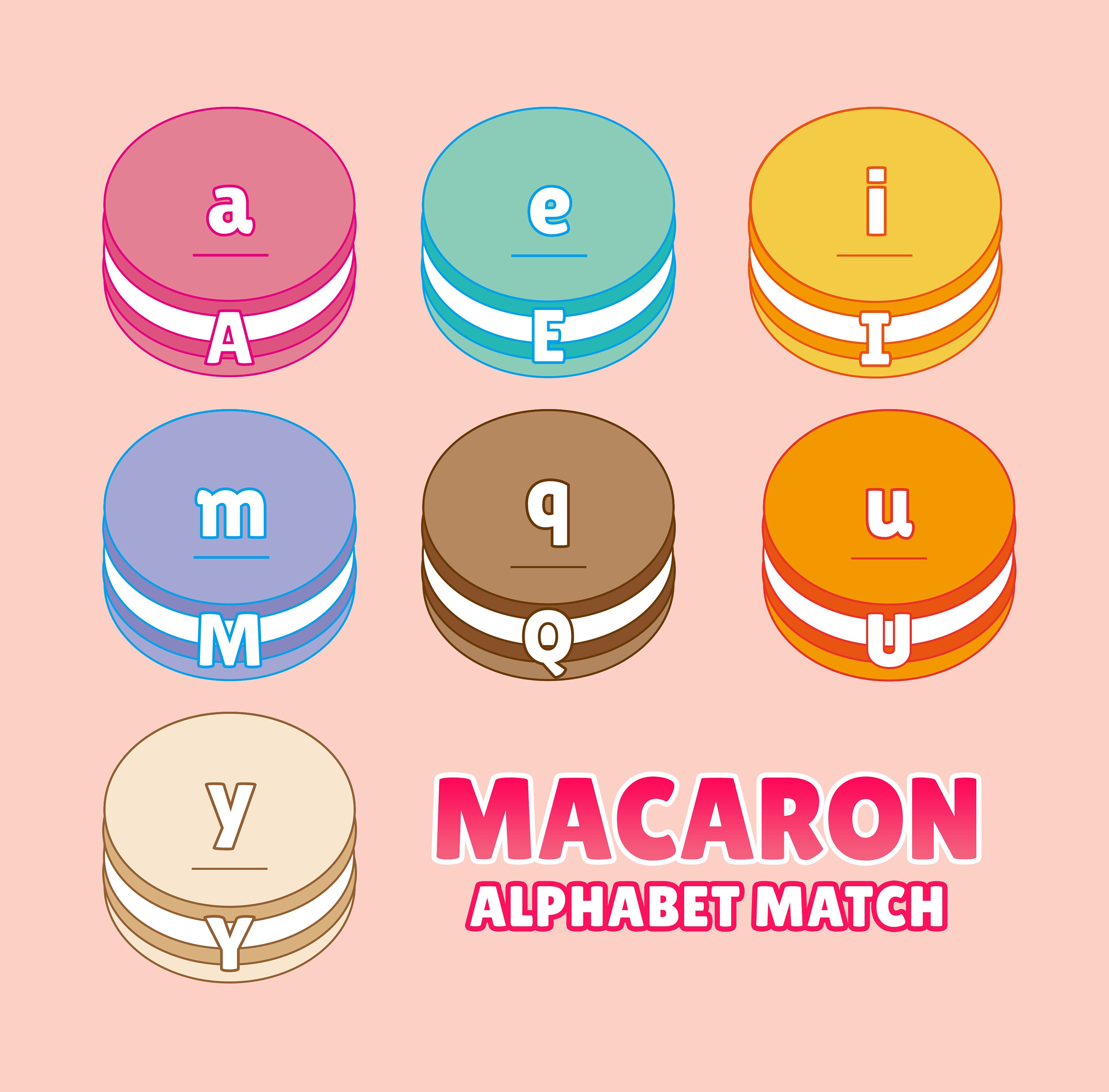 Macaron Alphabet Match, Uppercase and Lowercase Letters, Alphabet ...
