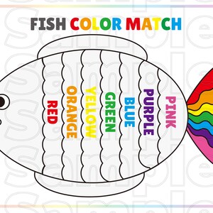 Fish Color Match Worksheet, Color Matching Game, Busy Binder Printable ...