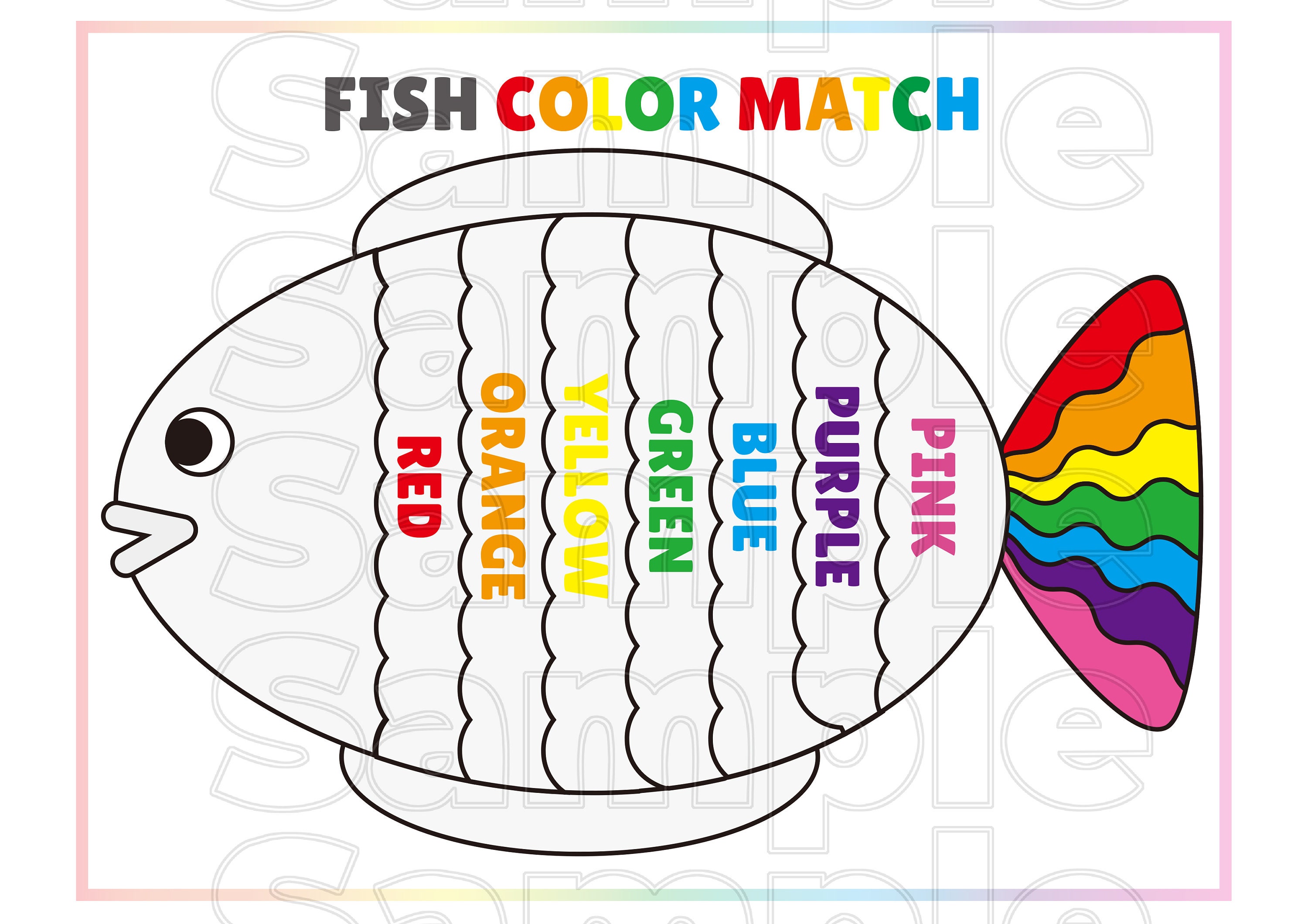 Fish Color Match Worksheet, Color Matching Game, Busy Binder Printable ...