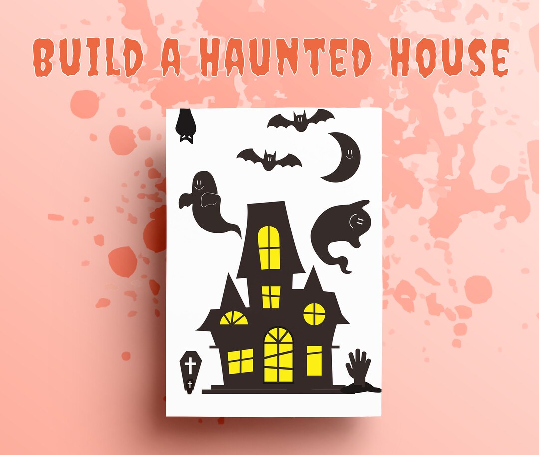Build a Haunted House, Halloween Activity, Halloween Printable Craft ...