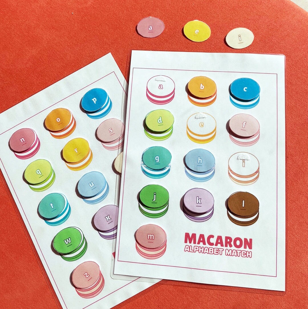 Easy Macaron Alphabet Match Uppercase and Lowercase Letters - Etsy