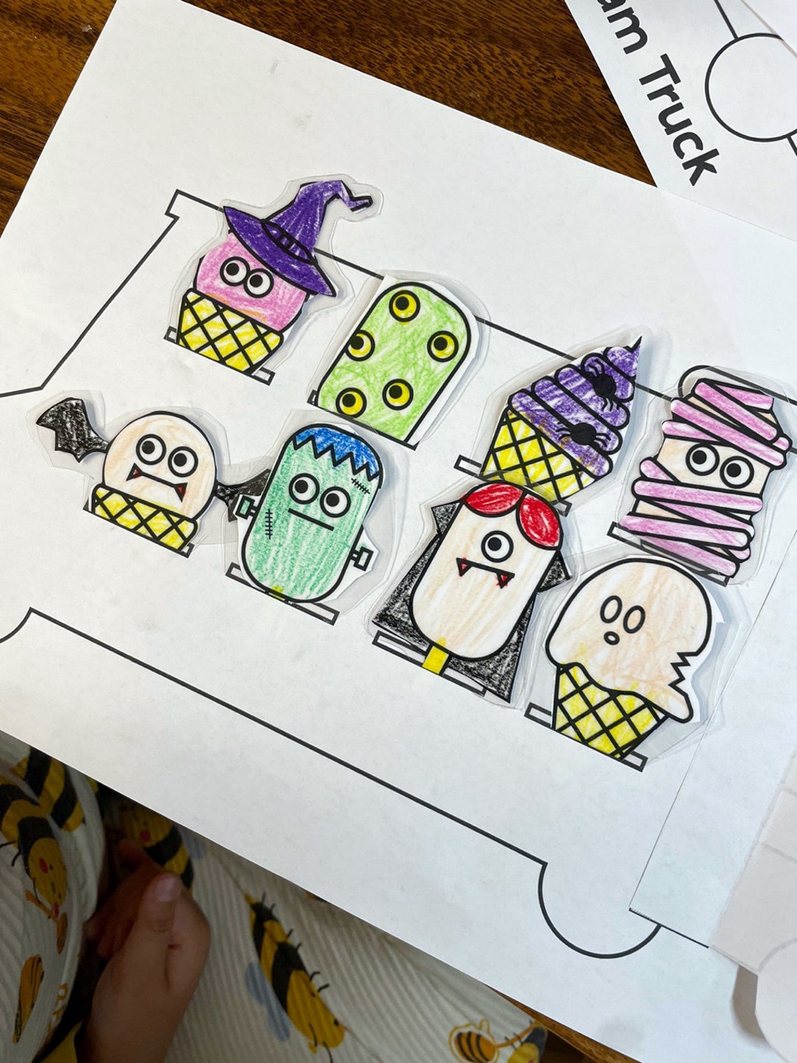Halloween Ice Cream Truck Kids Craft Halloween Worksheet - Etsy