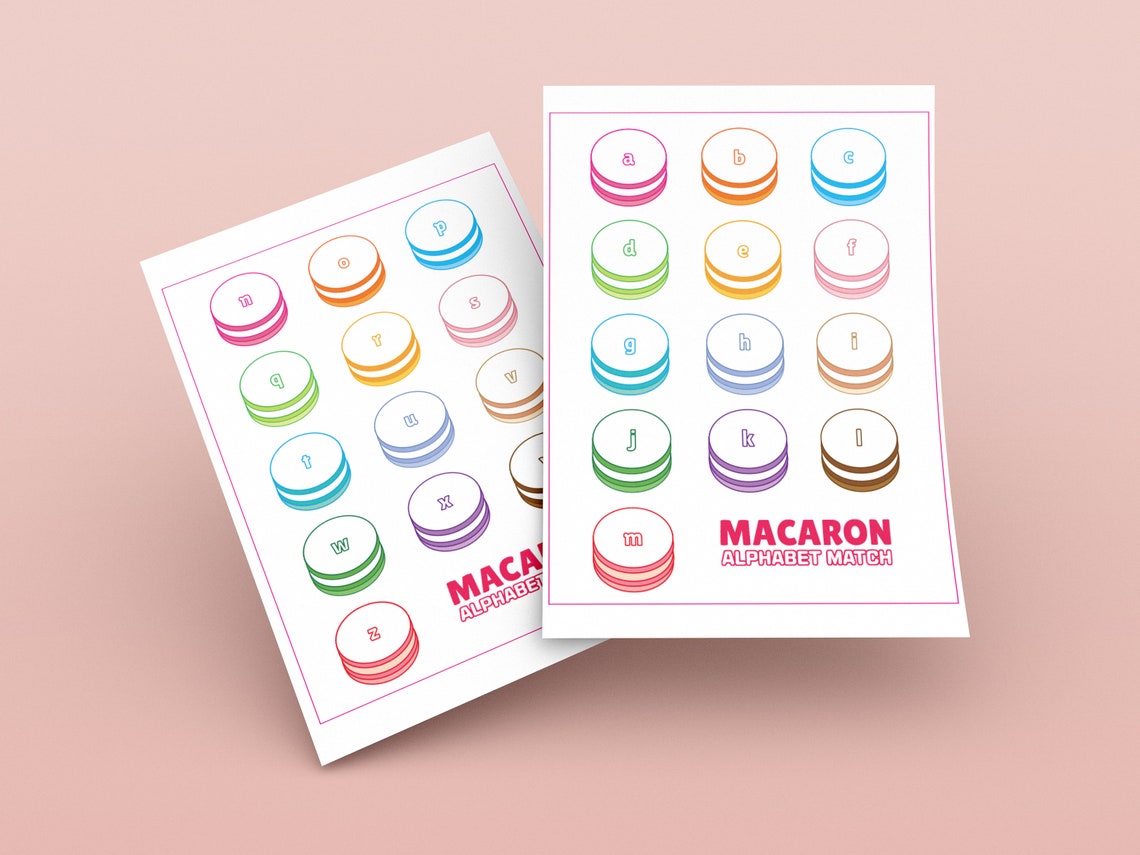 Easy Macaron Alphabet Match Uppercase and Lowercase Letters - Etsy