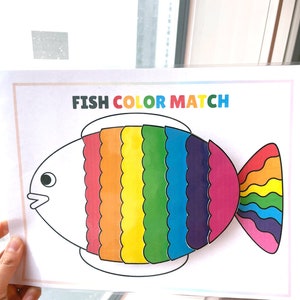 Fish Color Match Worksheet, Color Matching Game, Busy Binder Printable ...
