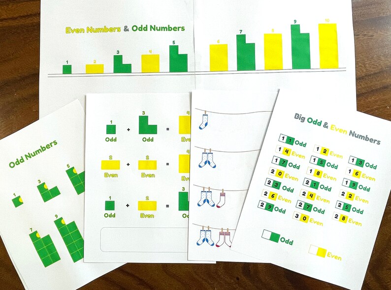 Odd and Even Numbers, Math Matching, Learning Binder, Montessori Math ...