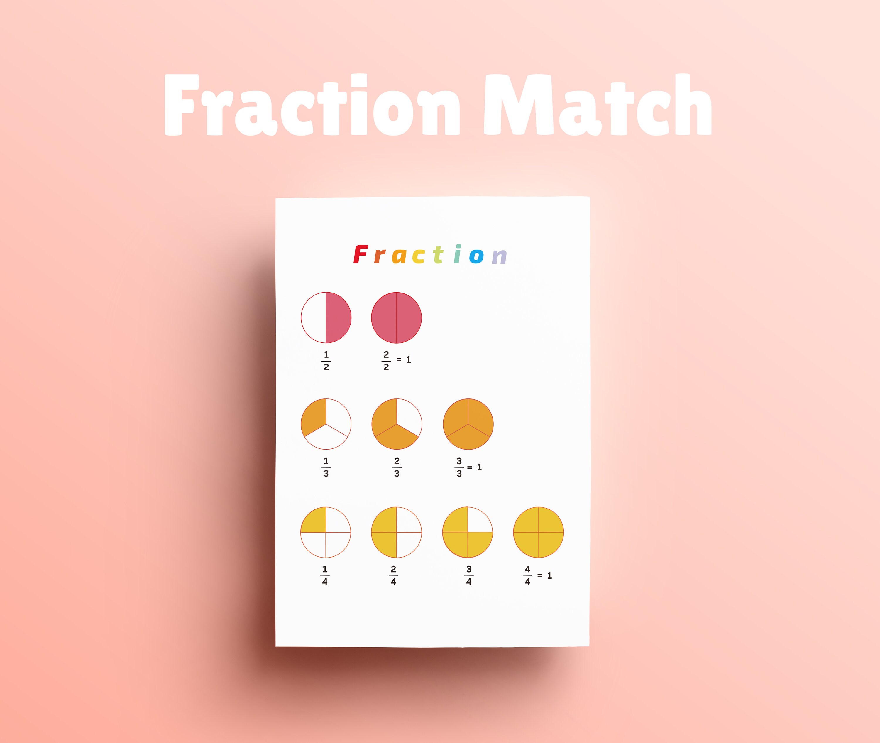 Fraction Match, Fraction Find, Fraction Matching, Division Lesson ...