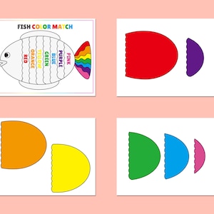 Fish Color Match Worksheet, Color Matching Game, Busy Binder Printable ...