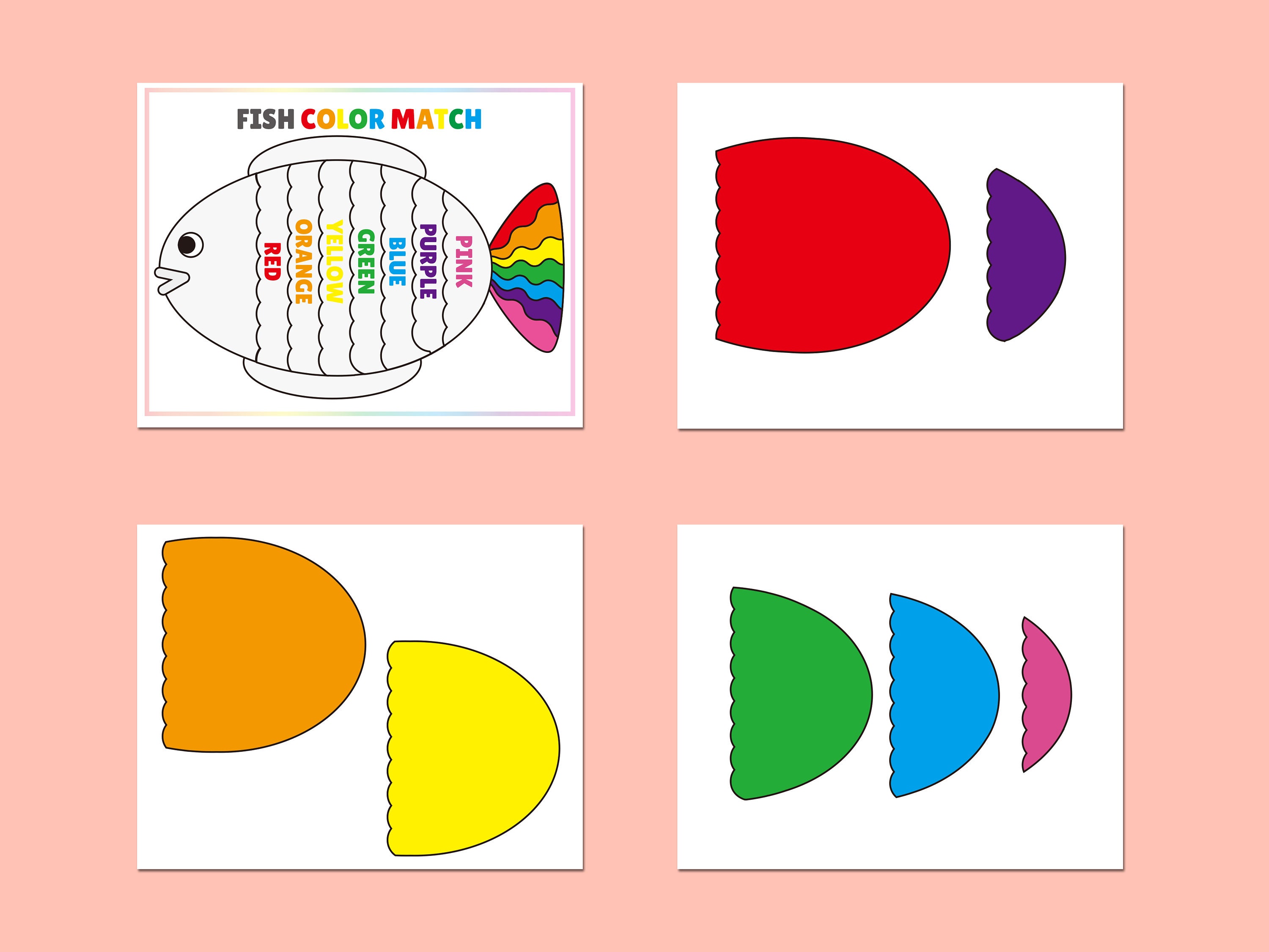 Fish Color Match Worksheet, Color Matching Game, Busy Binder Printable ...