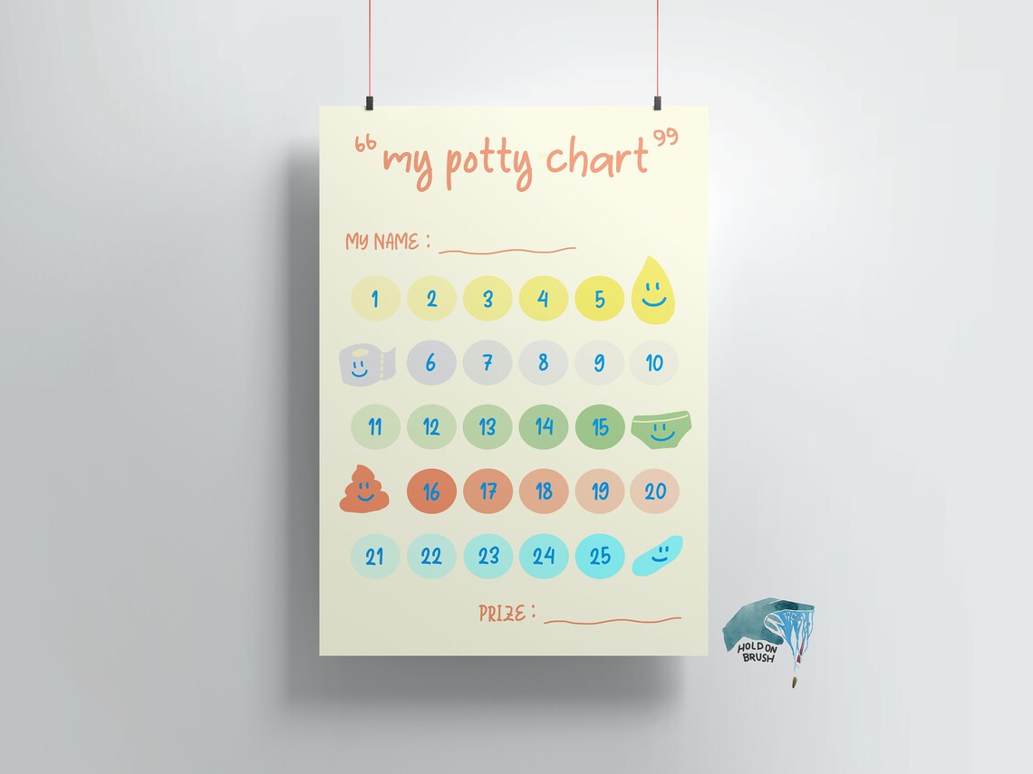 Printable Potty Training Chart Reward Sticker Kids Prize - Etsy