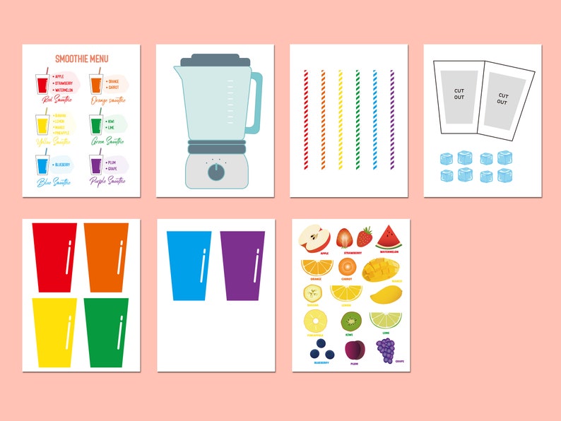 Make Smoothie, Smoothie Shop, Pretend Play, Dramatic Play, Color ...