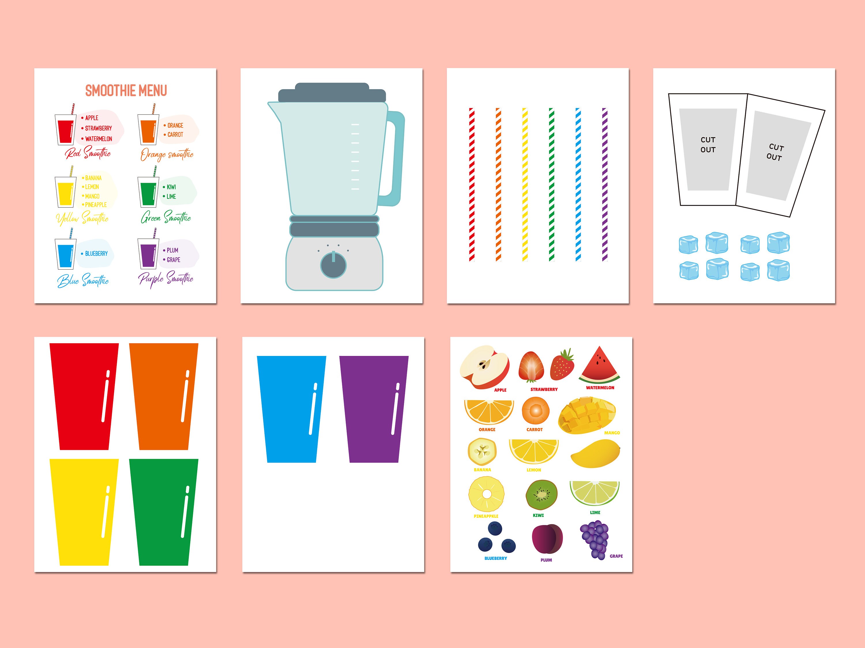 Make Smoothie, Smoothie Shop, Pretend Play, Dramatic Play, Color ...