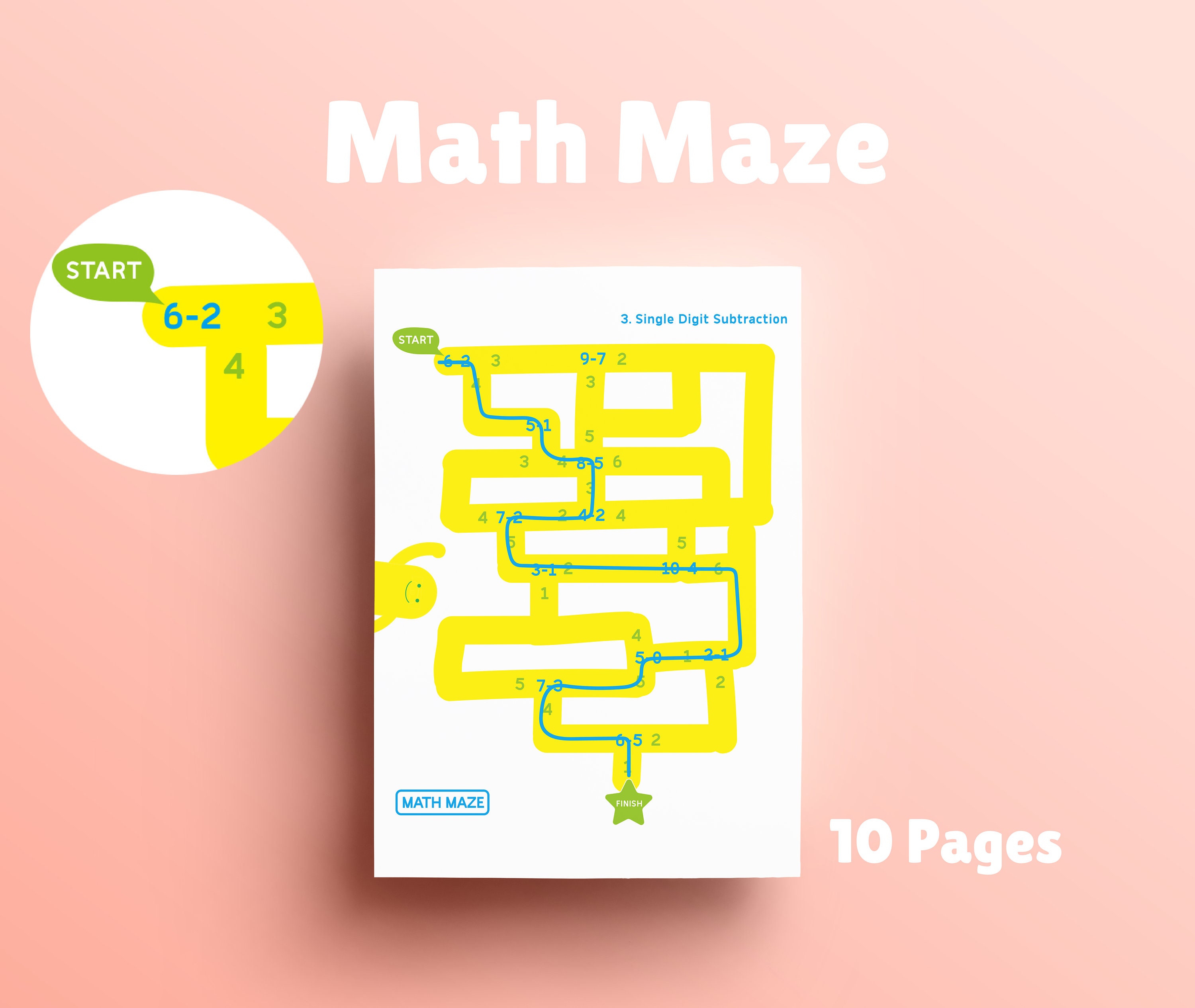 Math Maze for Kids, Printable Maze, Easy Maze, Kids Maze, Math Activity ...
