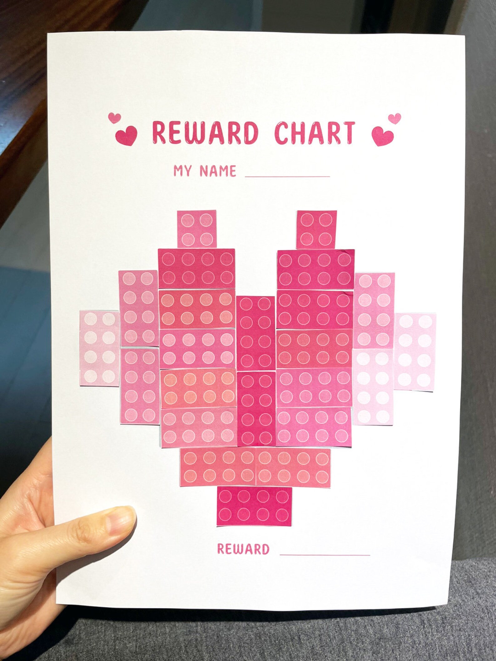 Brick Themed Reward Chart Printable Reward Chart Reusable - Etsy