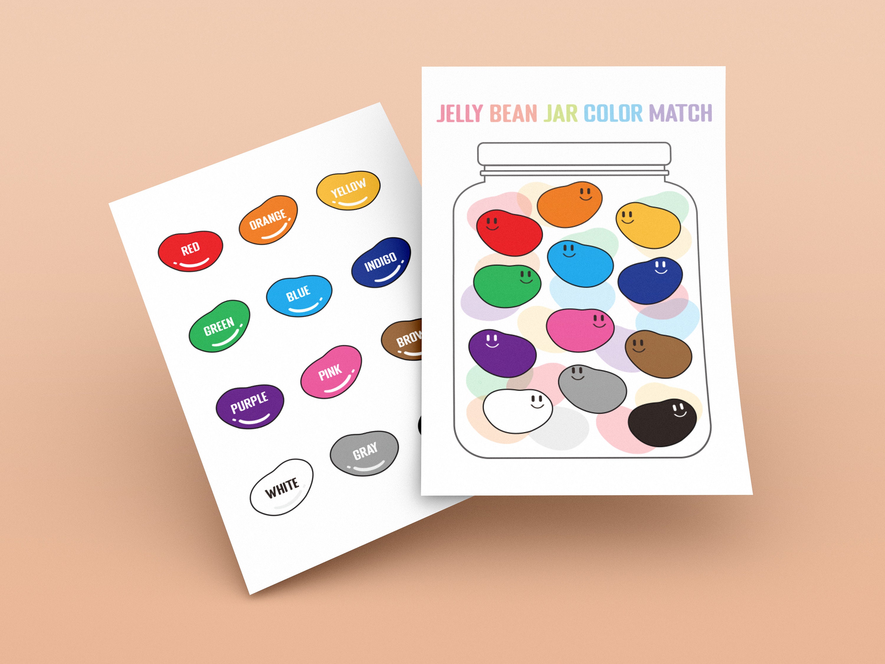 Jelly Bean Jar Color Match Worksheet, Color Matching, Busy Binder ...