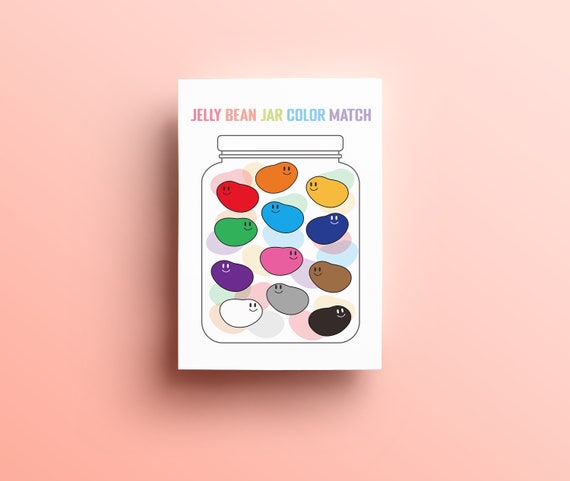 Jelly Bean Jar Color Match Worksheet Color Matching Busy | Etsy
