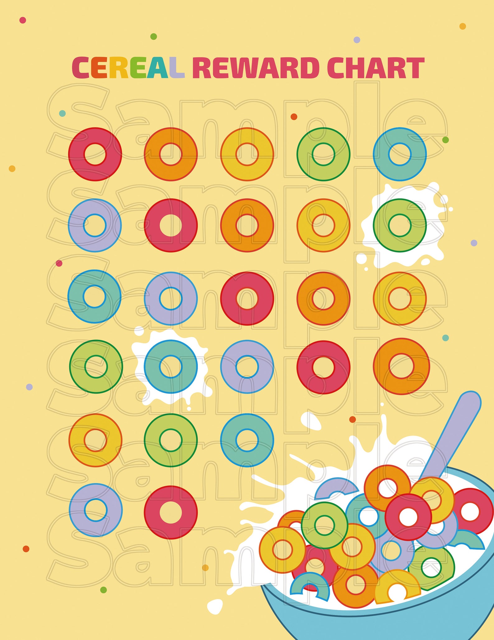 Cereal Themed Reward Chart, Printable Reward Chart, Kids Prize Chart ...