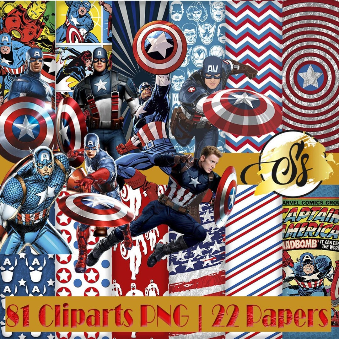 Captain Clipart, Super Heroes Clipart, Captain PNG, Captain Birthday ...