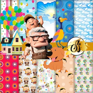 Up Clipart, up PNG, up Birthday, up Digital Paper, up Design, up ...