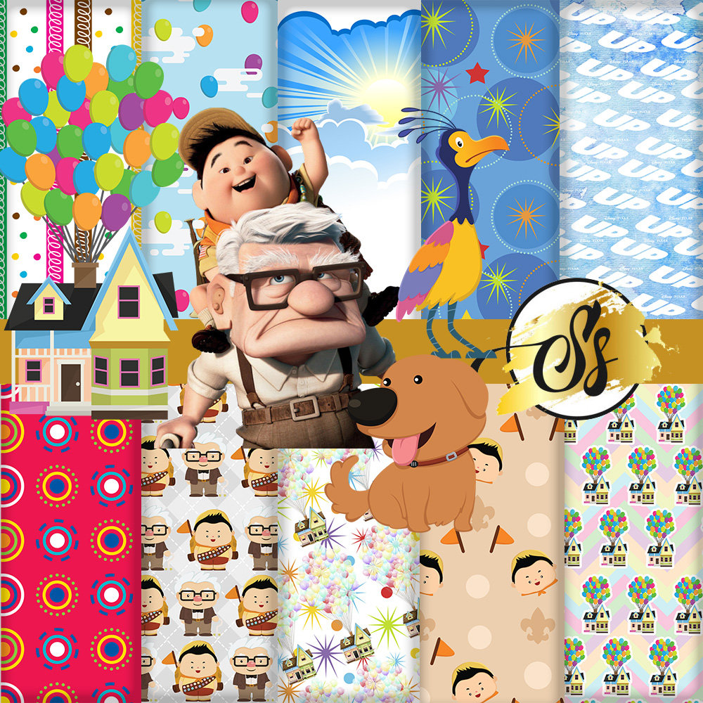 Up Clipart, up PNG, up Birthday, up Digital Paper, up Design, up ...