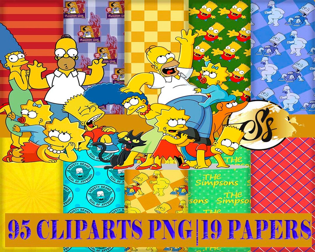 Simpsons Clipart Simpsons Png Simpsons Papers Simpsons Birthday Simpsons Digital Paper