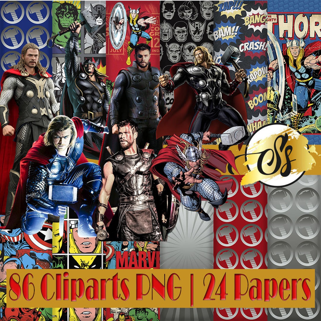 Thor Clipart, Super Heroes Clipart, Thor PNG, Thor Birthday, Thor ...
