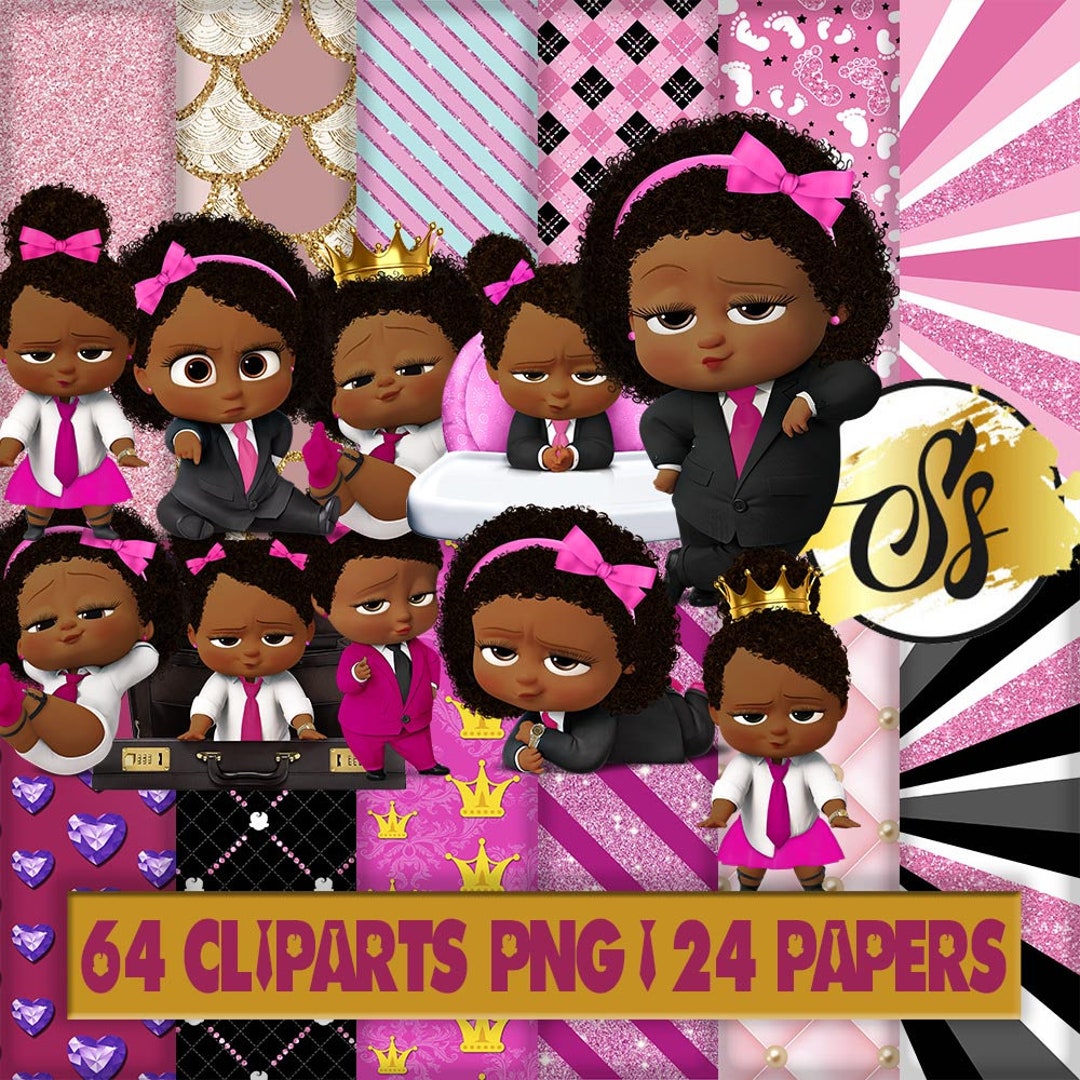 Boss Baby Girl Afro Clipart, Boss Baby Girl Afro PNG, Boss Baby Girl ...