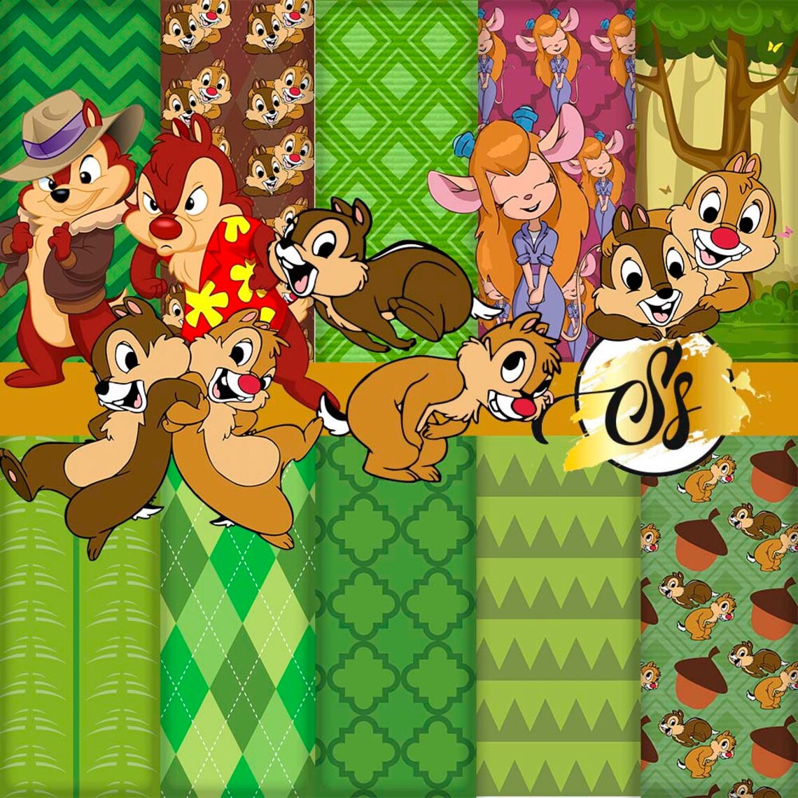Chip and Dale, Chip and Dale Clipart, Chip and Dale PNG, Chip and Dale ...