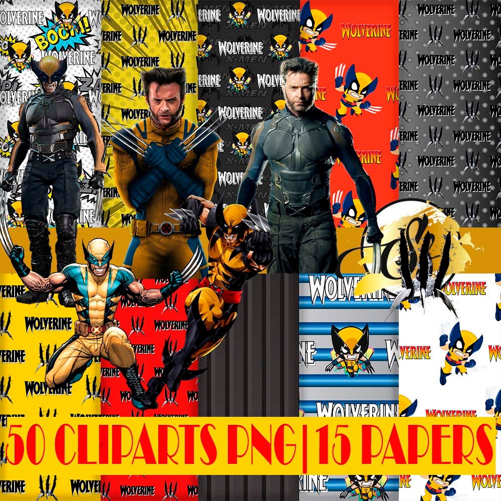 Wolverine Clipart, Wolverine PNG, Wolverine Birthday, Wolverine Digital ...