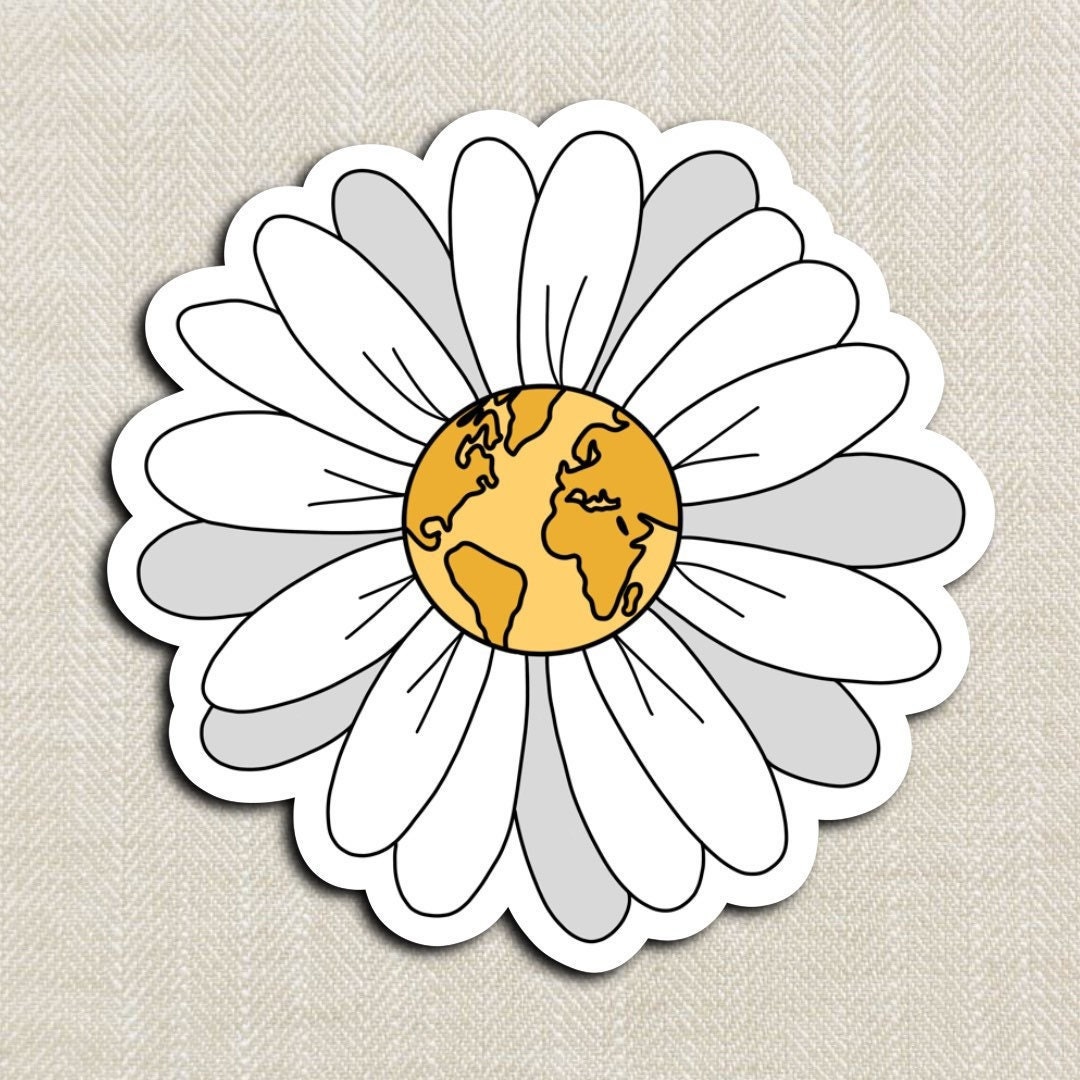 Daisy Earth Vinyl Sticker - Etsy