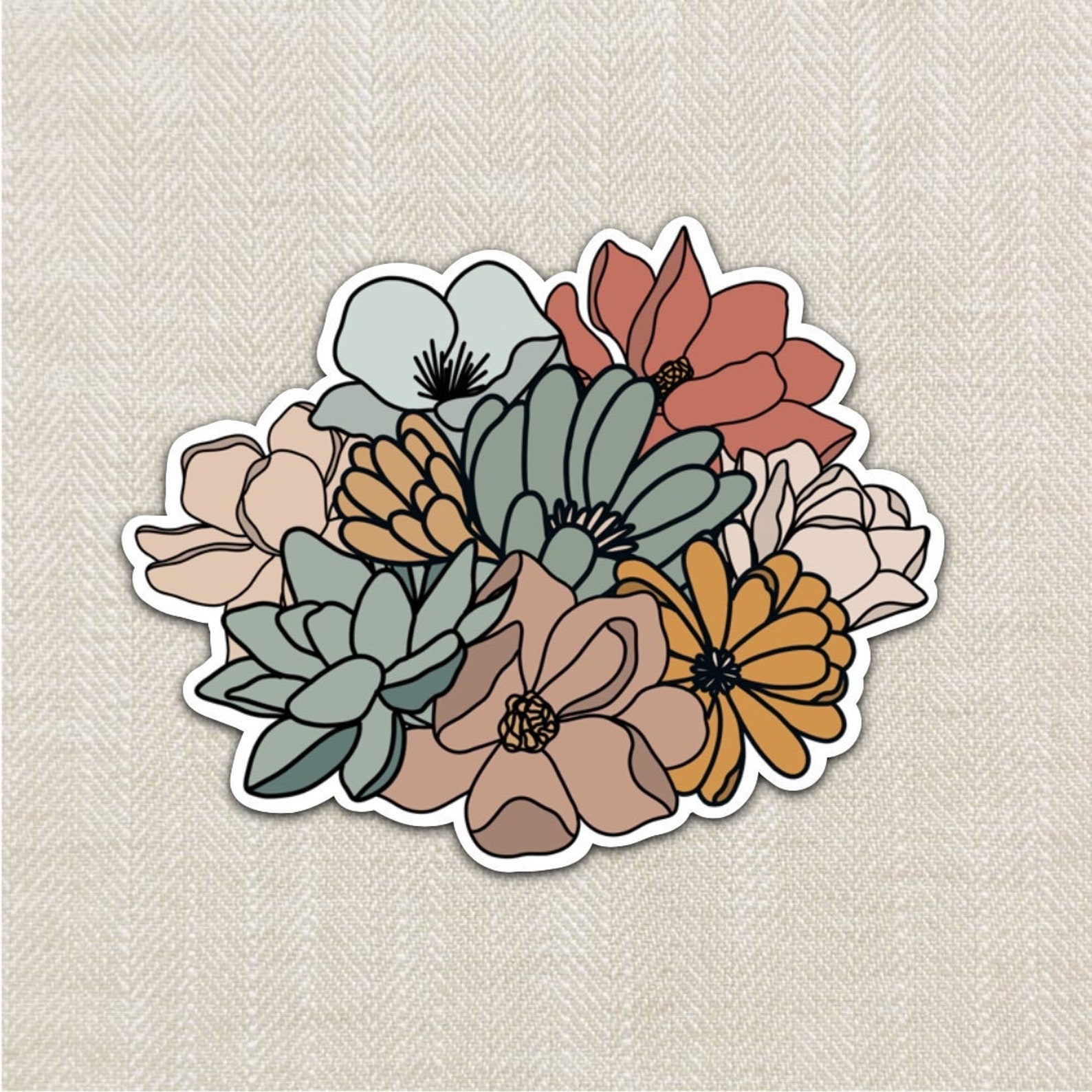 Flower Cluster Vinyl Sticker - Etsy