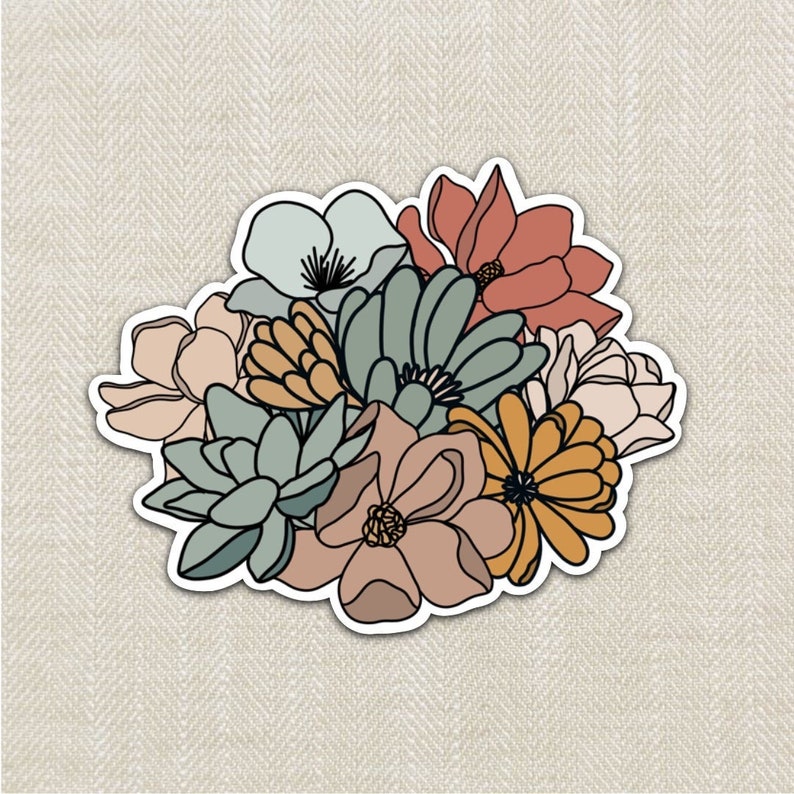 Flower Cluster Vinyl Sticker - Etsy