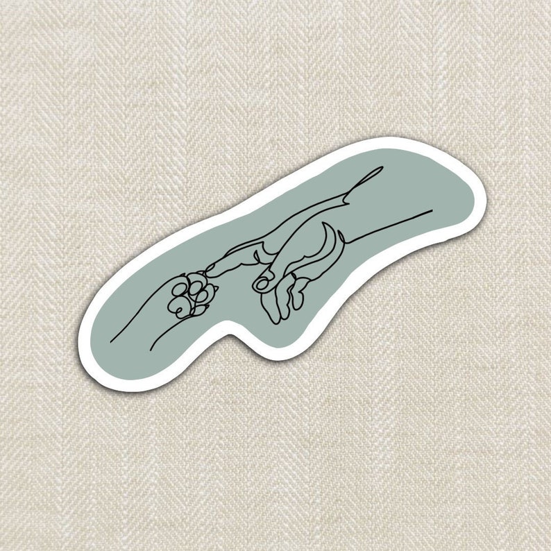 Hand of God and Adam Paw Vinyl Sticker - Etsy