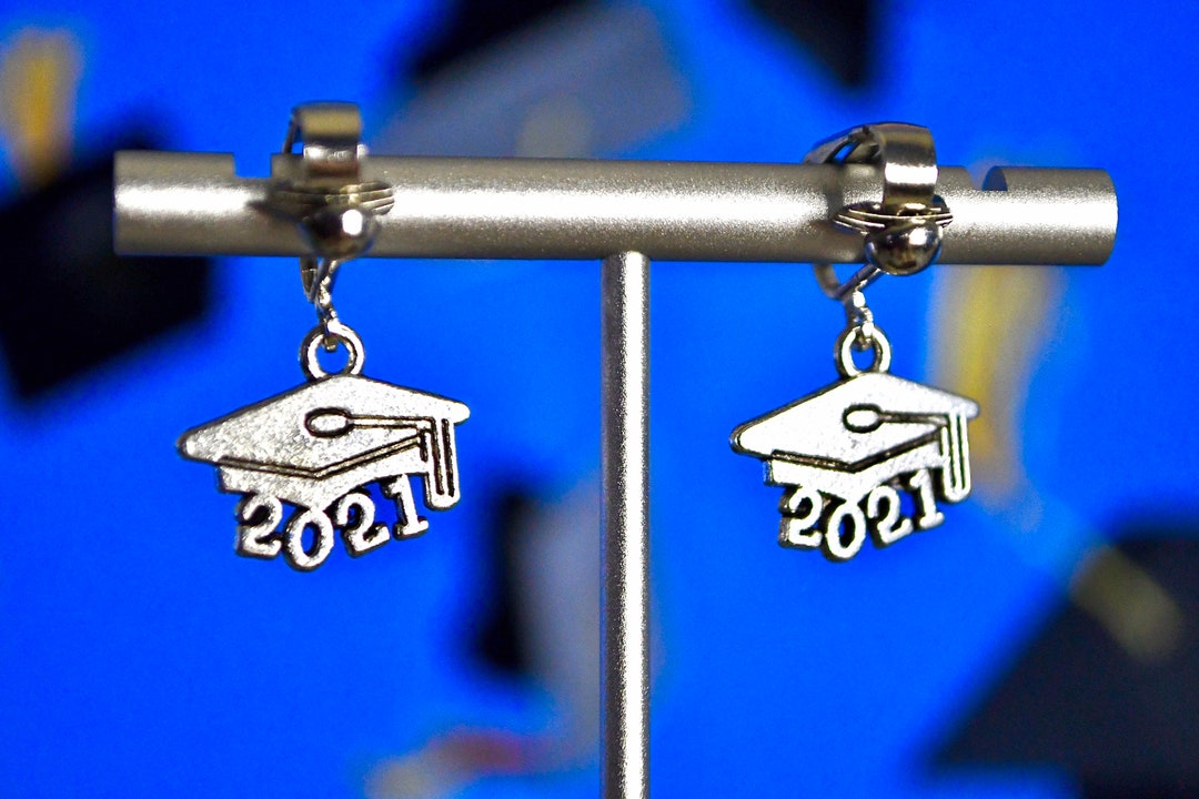 Graduation 2021 Earrings -clip-on Earrings Hypoallergenic Hooks -fun ...