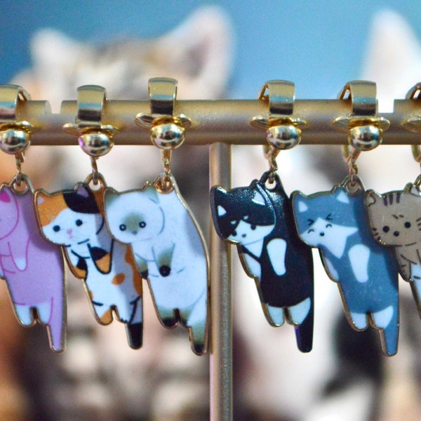 Cute Cat Earrings - Etsy