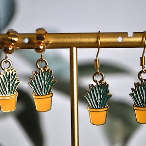 Potted Plant Clip on Earrings - Hypoallergenic Hook -cute -plant ...