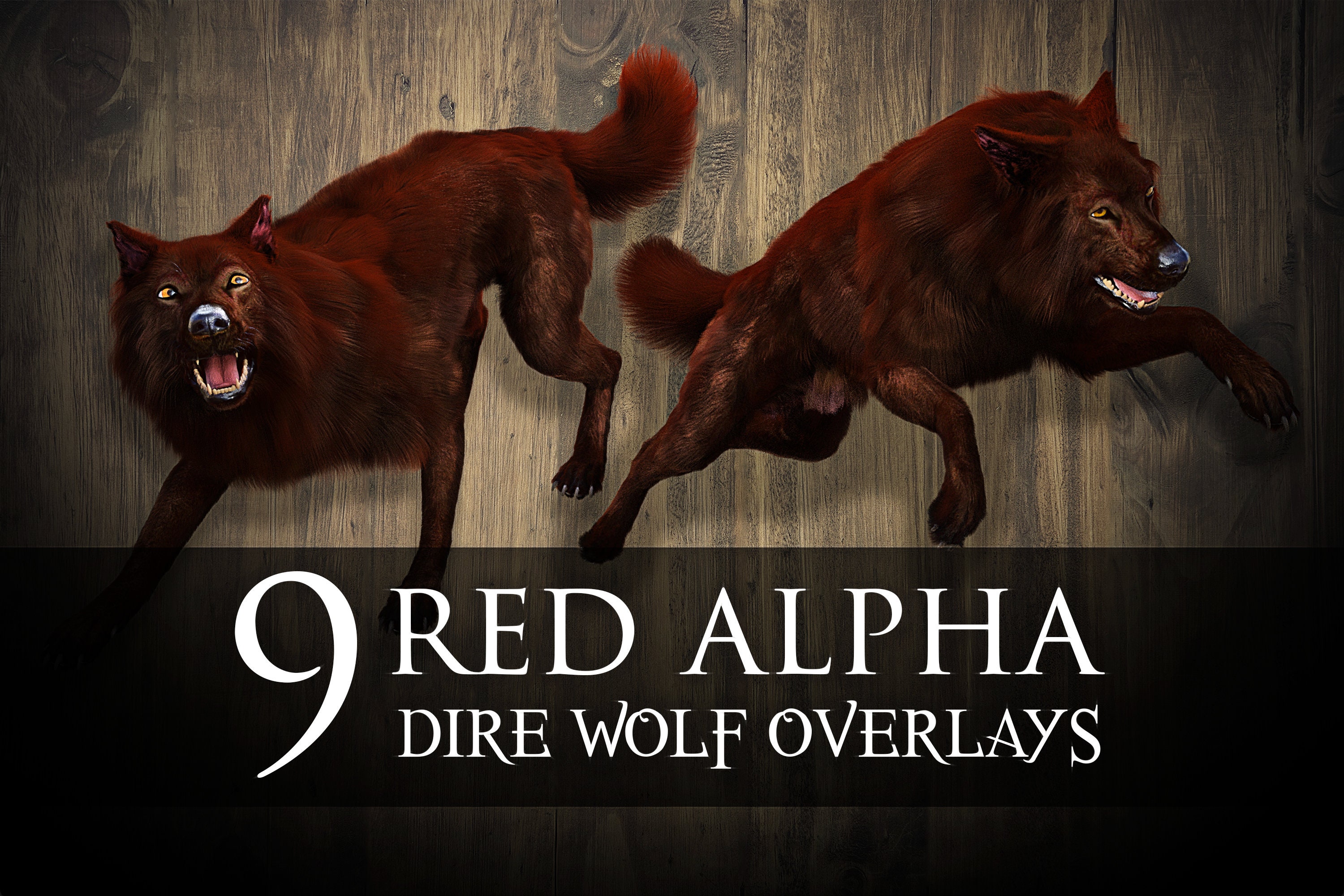 9 Red Alpha Dire Wolf Overlays Model Overlays Fantasy Render Stock PNG - Etsy UK