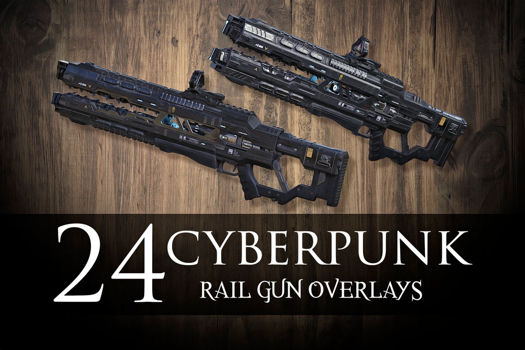 24 Cyberpunk Rail Gun Overlays | Model | Overlays | Fantasy | Render ...