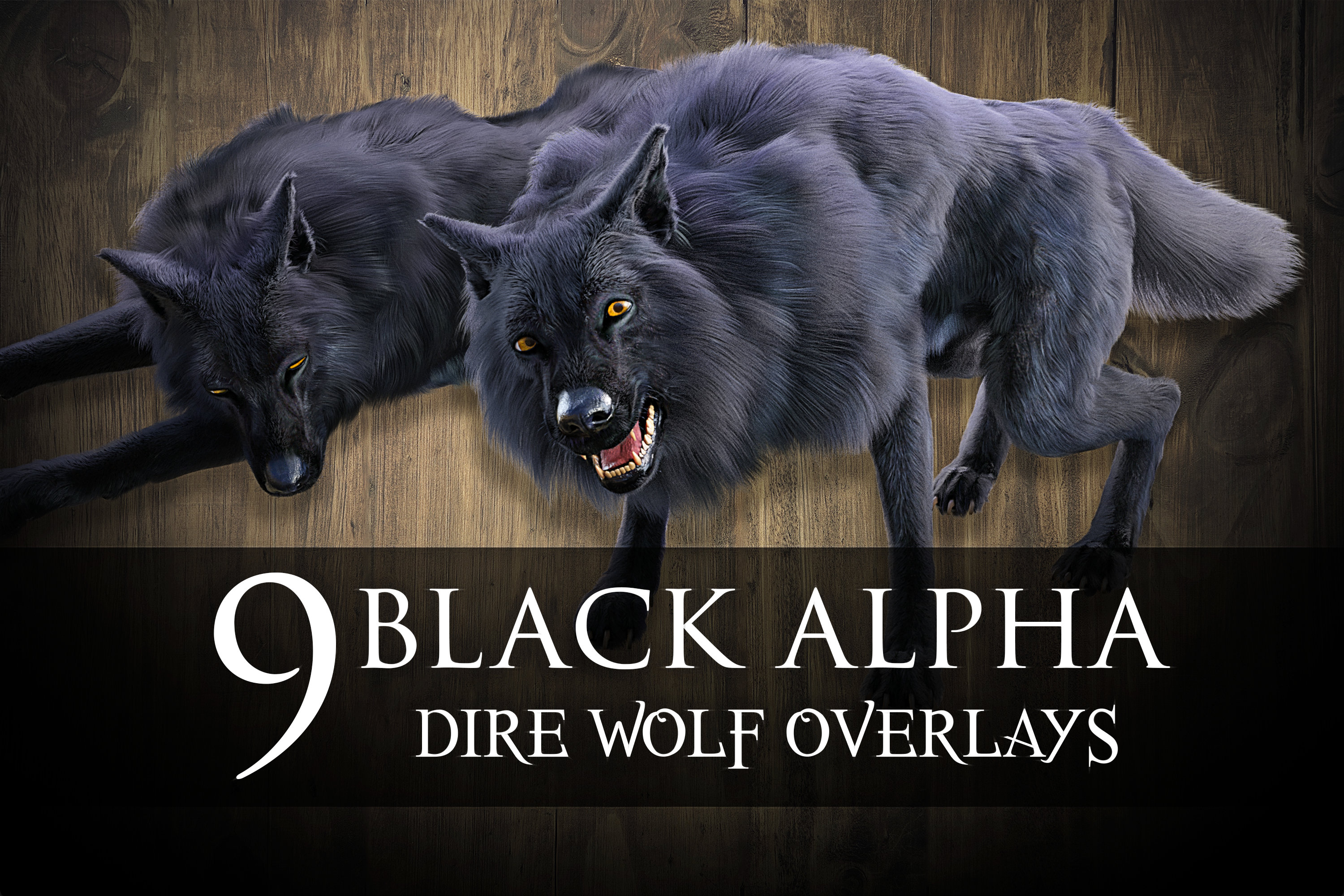 9 Black Alpha Dire Wolf Overlays | Model | Overlays | Fantasy | Render | Stock | PNG - Etsy ...