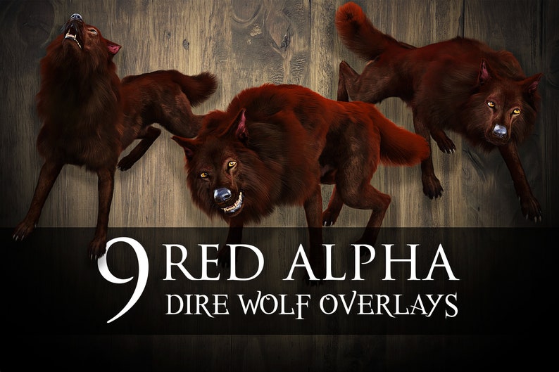 9 Red Alpha Dire Wolf Overlays | Model | Overlays | Fantasy | Render ...