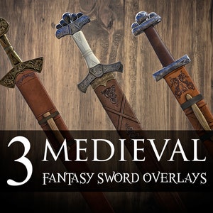 3 Medieval Fantasy Sword Overlays | Swords | Overlays | Fantasy ...