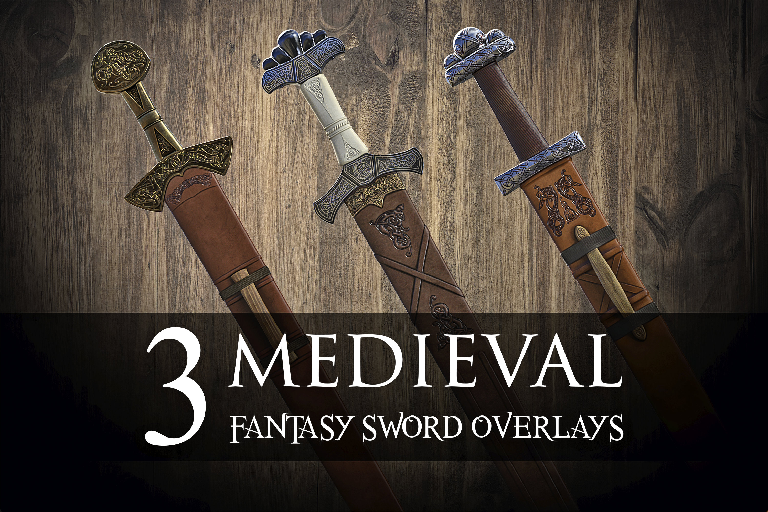 3 Medieval Fantasy Sword Overlays | Swords | Overlays | Fantasy ...