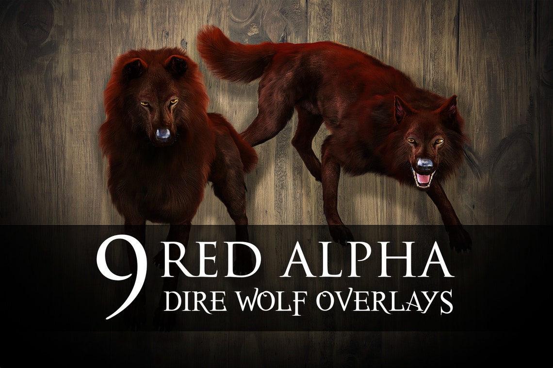 9 Red Alpha Dire Wolf Overlays | Model | Overlays | Fantasy | Render ...