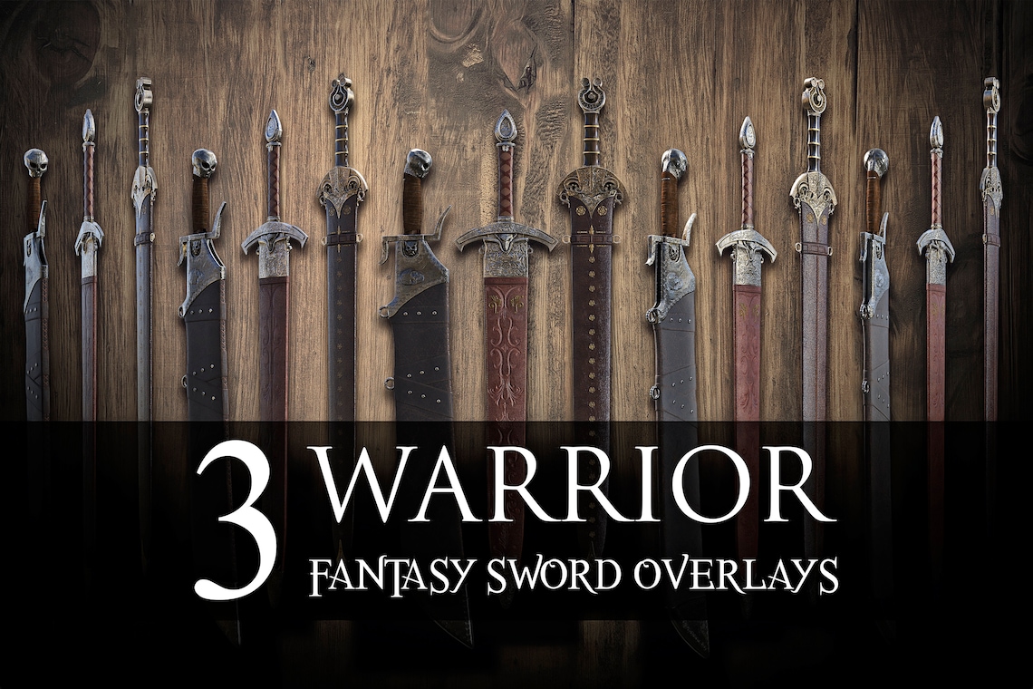 3 Warrior Fantasy Sword Overlays | Swords | Overlays | Fantasy | Render ...