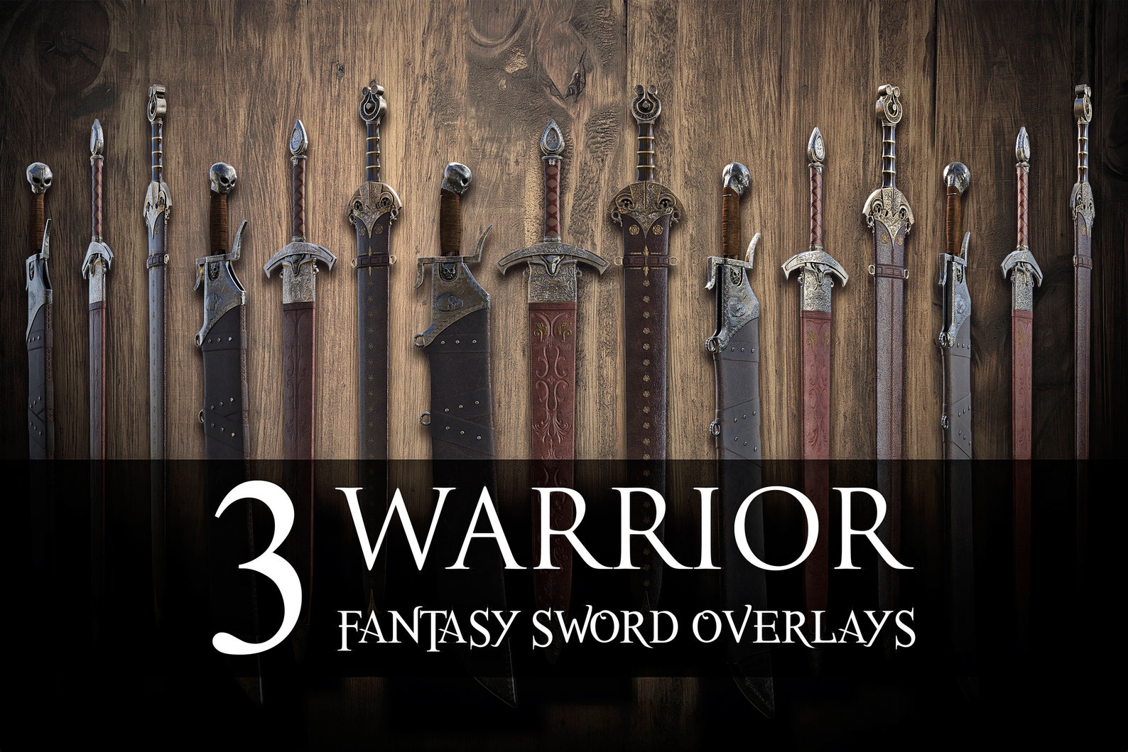 3 Warrior Fantasy Sword Overlays | Swords | Overlays | Fantasy | Render ...