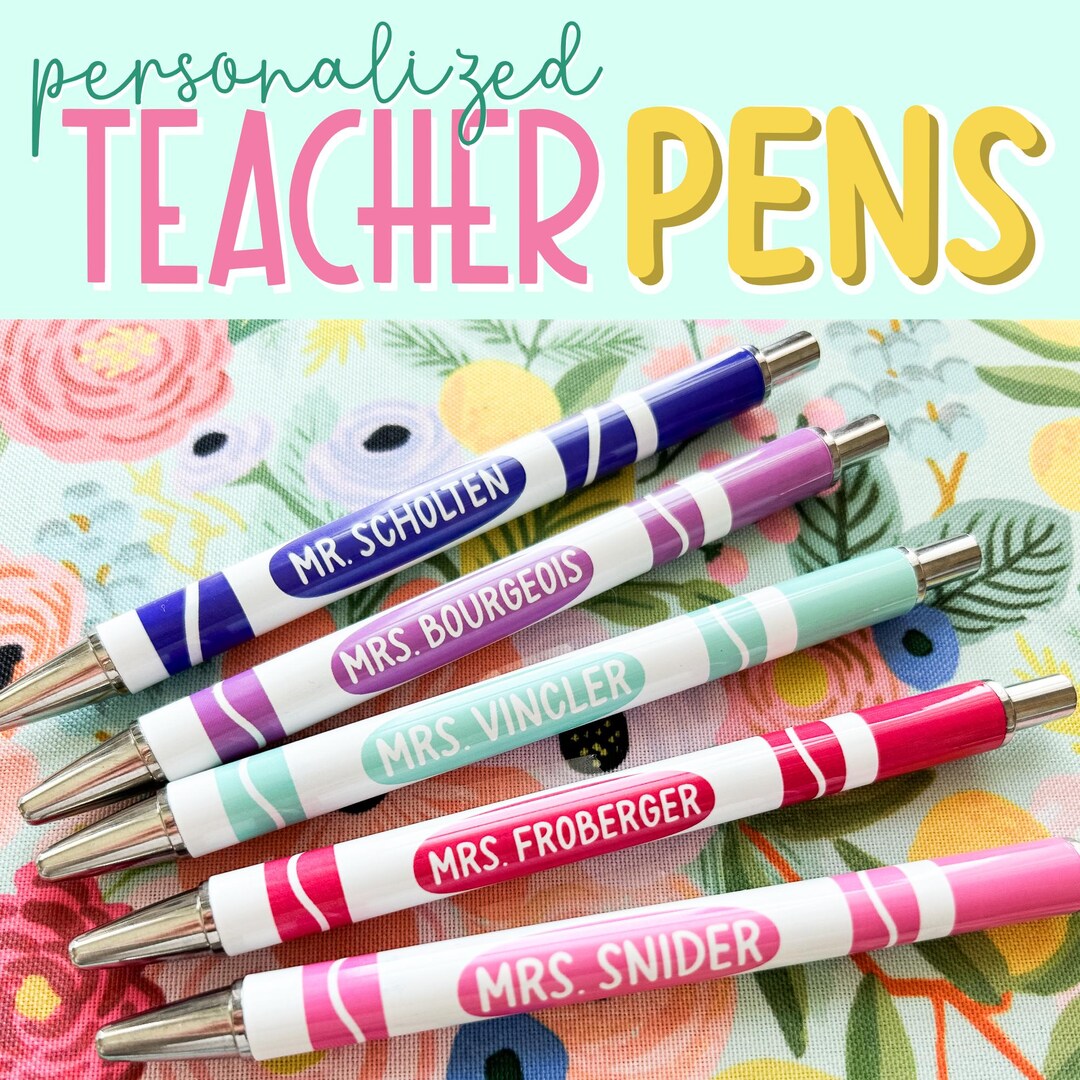 Personalized Teacher Pen | Marker Inspired Custom Pen | Teacher Name ...