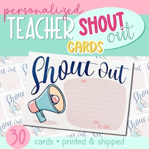 Personalized Teacher Shout-out Cards | Brag Cards for Students | Set of ...