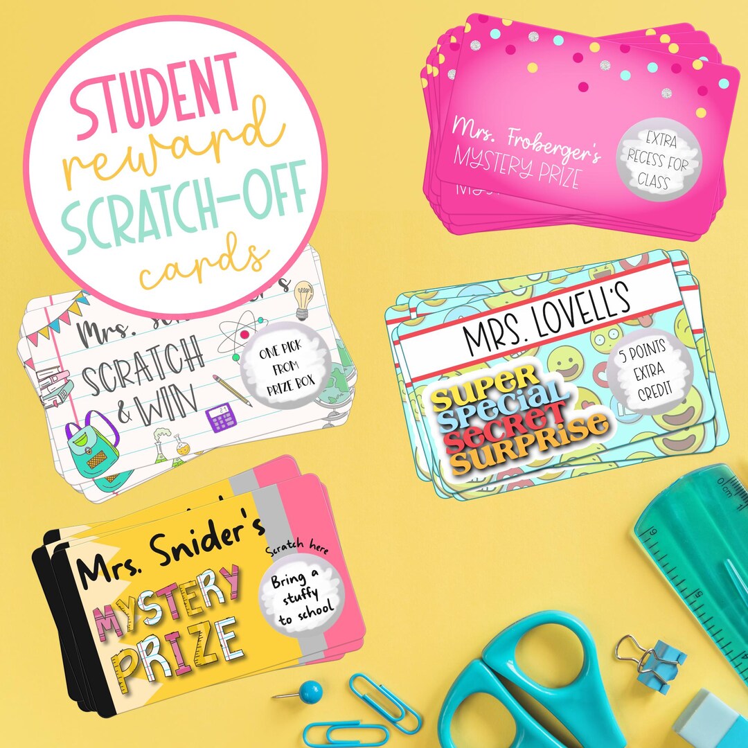 Classroom Scratch off Reward Cards | Elementary Teacher Prize Cards ...